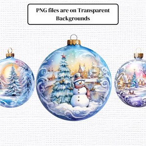 Christmas Tree Baubles / Ball Winter PNG Clipart - Watercolor Bundle ...