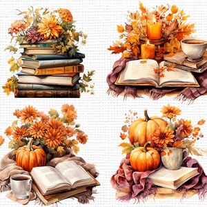Autumn / Fall Books PNG Clipart - Watercolor Reading Bundle - Perfect ...