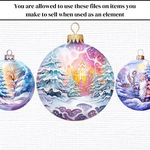 Christmas Tree Baubles / Ball Winter PNG Clipart - Watercolor Bundle ...