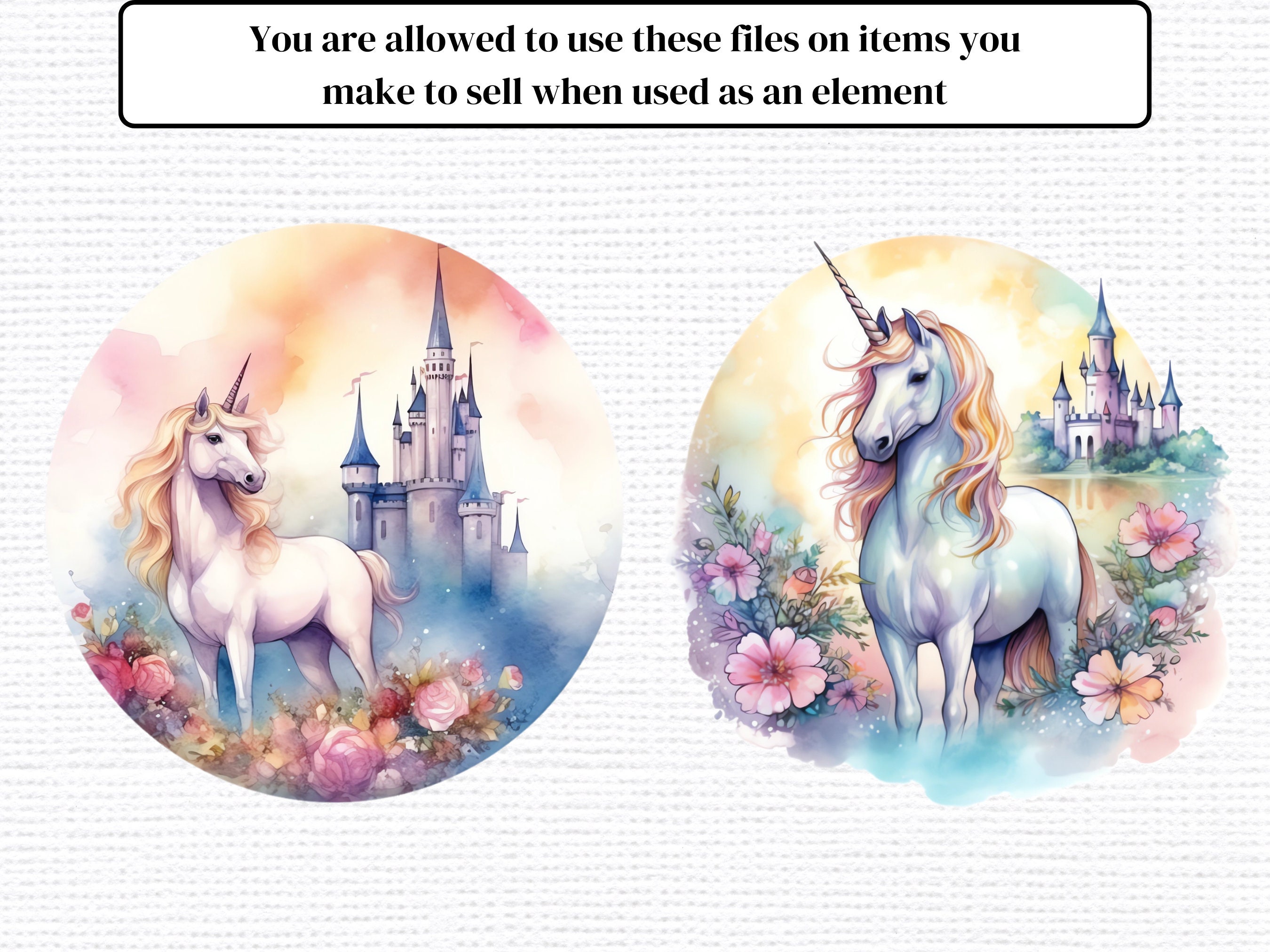 30 Rainbow Unicorn Fantasy -watercolor Clipart Bundle PNG Pack ...