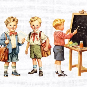 Retro Back to School Png Clipart-watercolor Teacher Educational Bundle ...