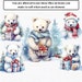 Christmas Polar Bear Winter PNG Clipart Watercolor Bundle - Etsy