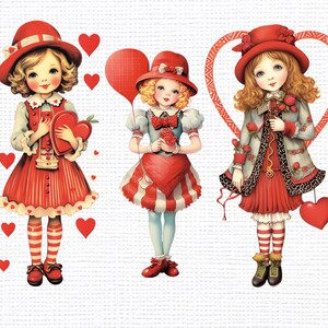 Valentines Paper Doll PNG Clipart - Watercolor Bundle - for Planners ...