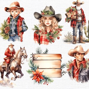 Wild Western Cowboy Santa -christmas Png Clipart, Incl Cowboy, Cowgirl ...