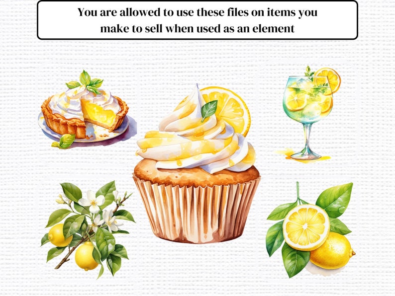 Summer Citrus Fruit Lemons Png Clipart Images watercolor - Etsy