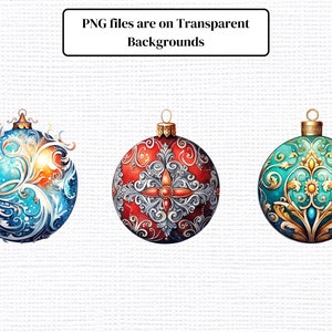 Christmas Tree Baubles / Ball Winter PNG Clipart - Watercolor Bundle ...