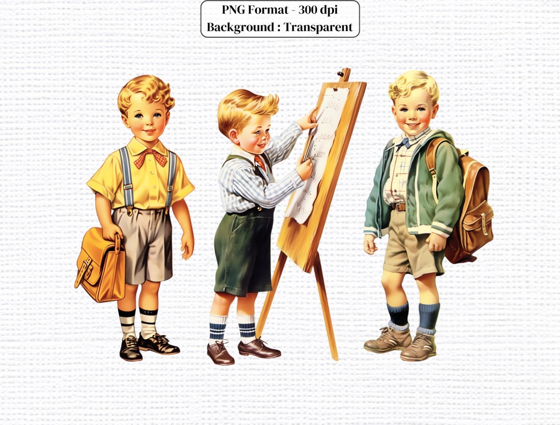 Retro Back to School Png Clipart-watercolor Teacher Educational Bundle ...
