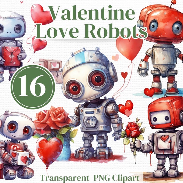 Cute Robot Clipart - Etsy