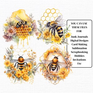 Honeybee Watercolor Png Clipart Bundle - Includes Honey Drips, Beehives ...