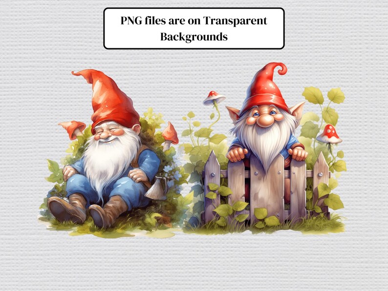 Garden Gnome Watercolor Clipart: 25 PNG Images (commercial Use) - Etsy