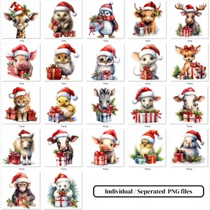 Cute Baby Christmas Animals Png Clipart - Watercolor Winter Bundle ...