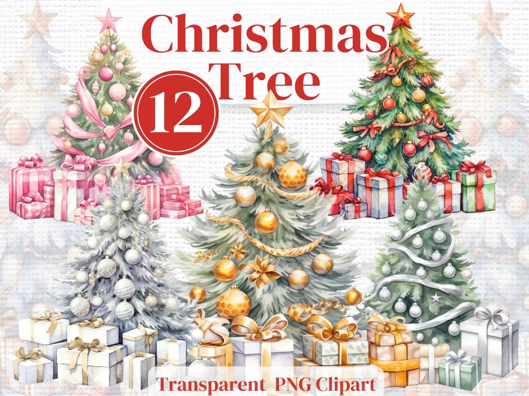 Christmas Tree Winter Holiday PNG Clipart - Watercolor Bundle Clip Art ...