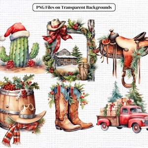 Wild Western Cowboy Santa -christmas Png Clipart, Incl Cowboy, Cowgirl ...
