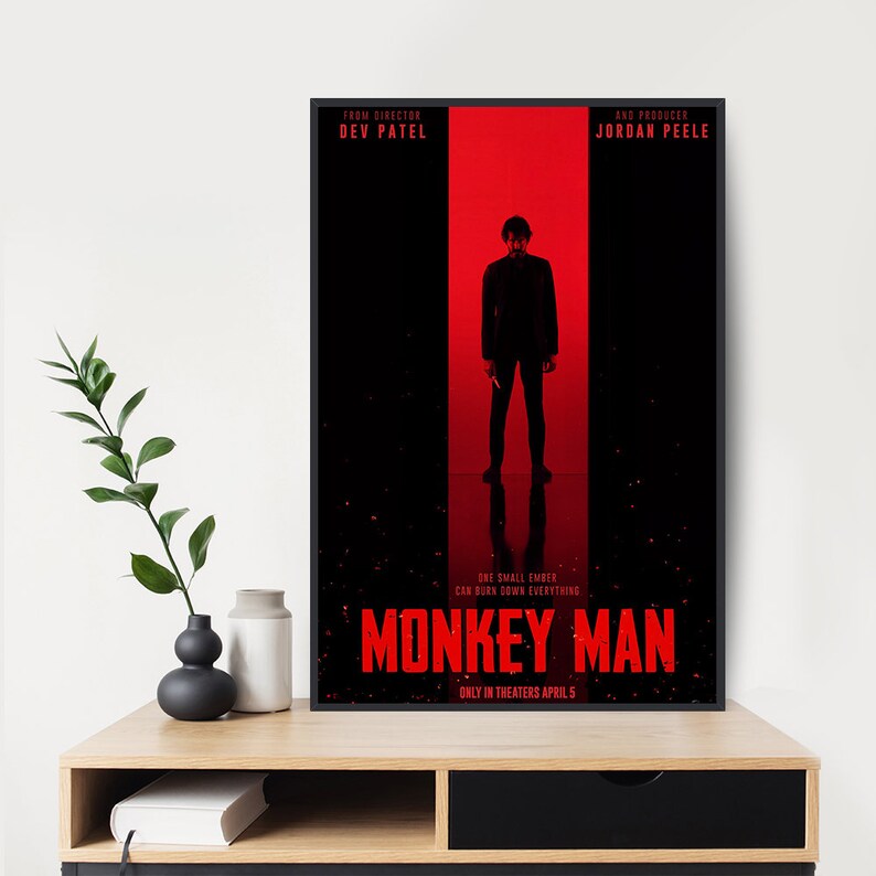 Monkey Man 2024 Original Movie Poster Film Print Wall Art Print HD ...