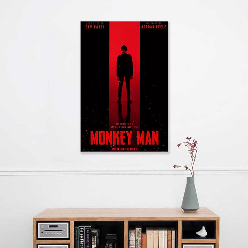Monkey Man 2024 Original Movie Poster Film Print Wall Art Print HD ...