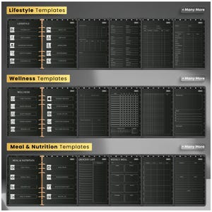 Dark Mode All-in-one Digital Planner 2024, 2025, 2026, Undated Digital ...