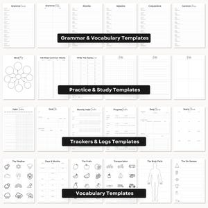 Language Learning Planner, Digital Vocabulary Workbook, iPad Goodnotes ...