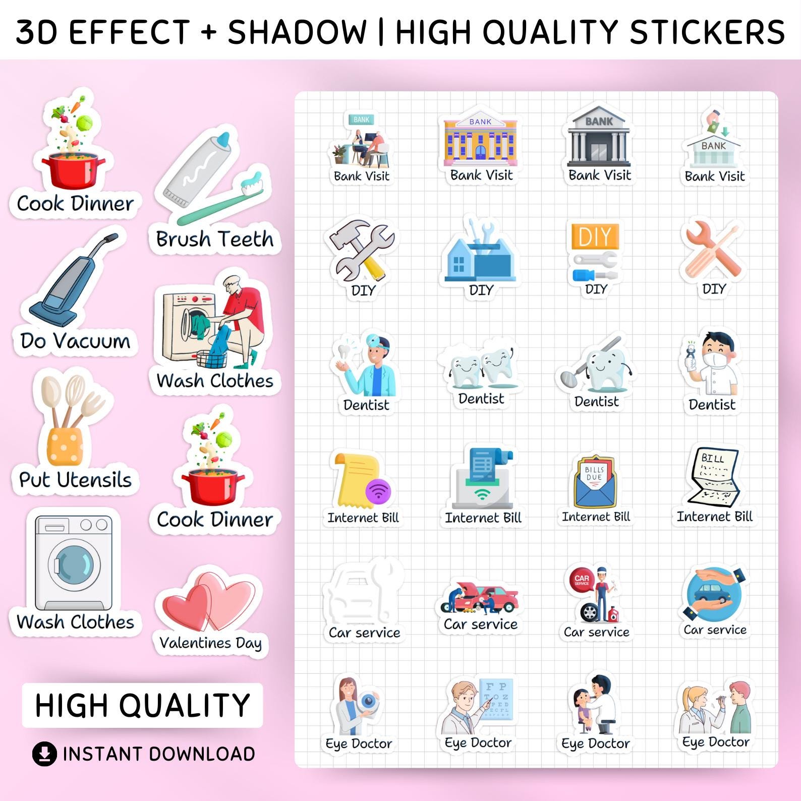 House Chore Goodnotes Stickers | Personal Chore Digital Stickers| Home ...