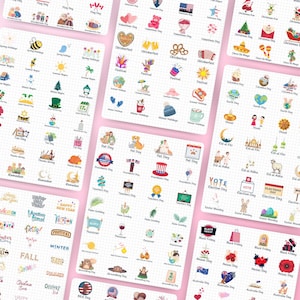 Holiday Digital Stickers, Seasonal Stickers, Holidays Stickers, Digital ...