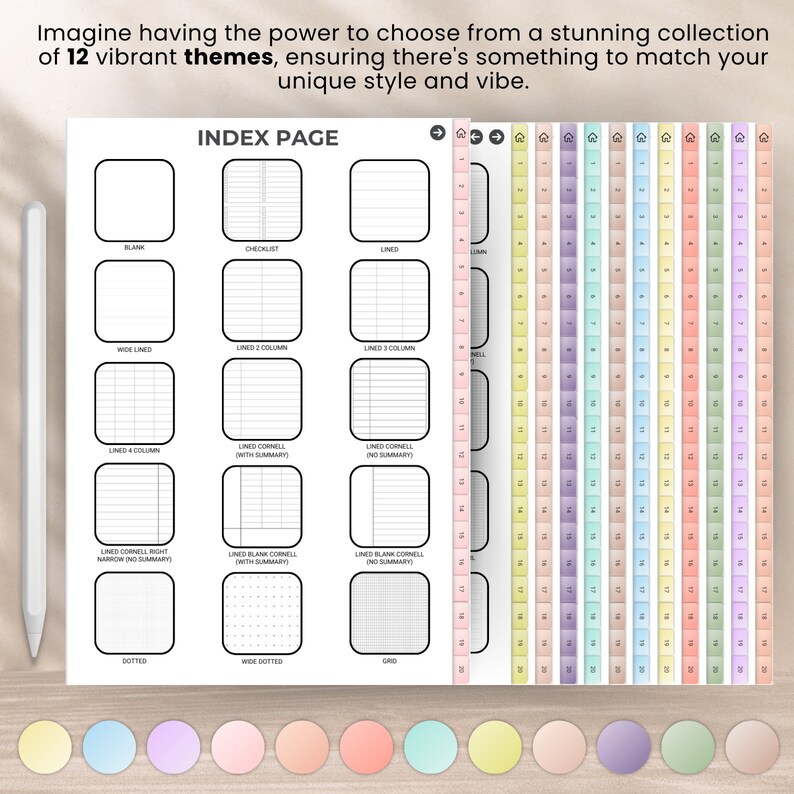 Portrait Digital Notebook | Goodnotes Notebook, iPad Notebook, Student ...