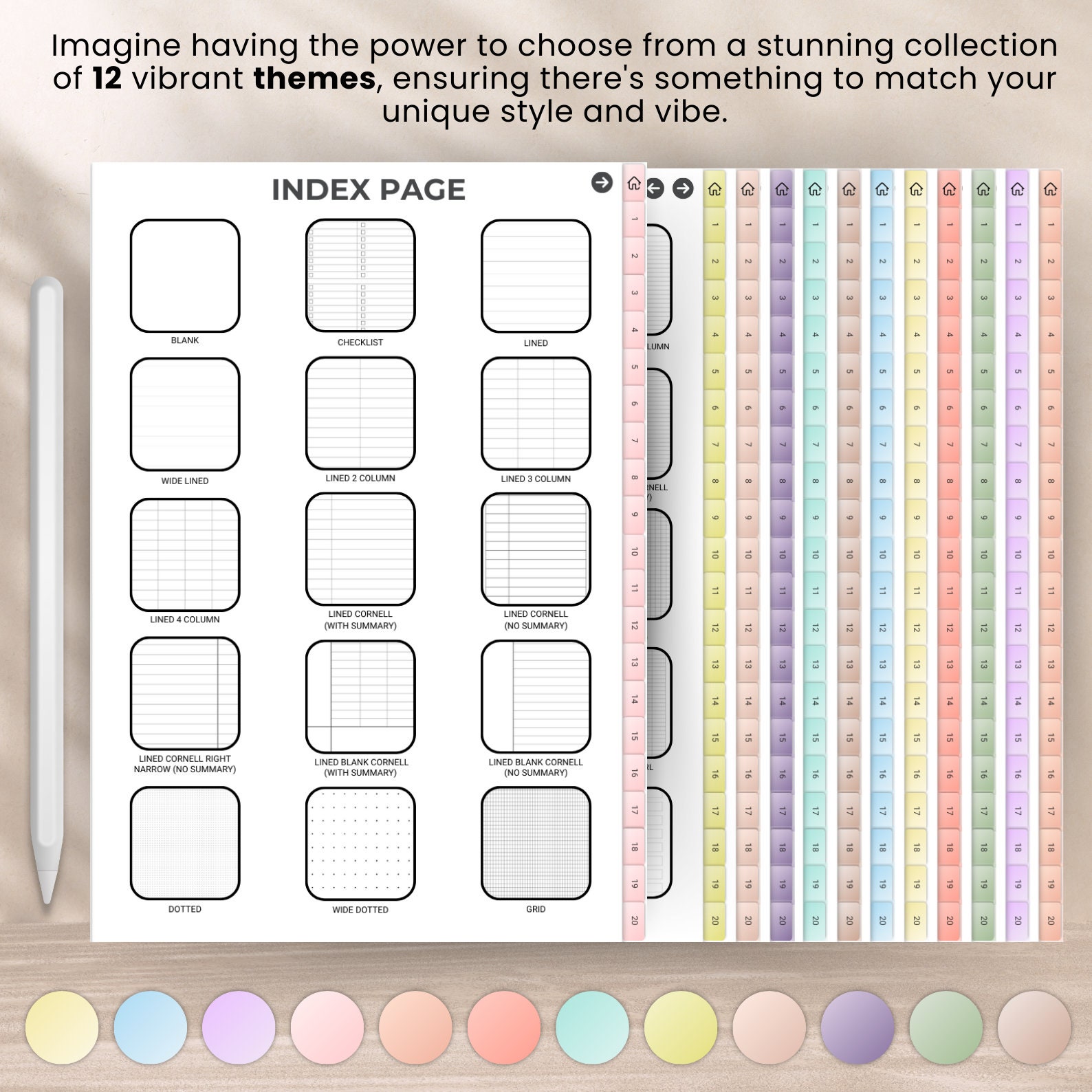 Portrait Digital Notebook | Goodnotes Notebook, iPad Notebook, Student ...