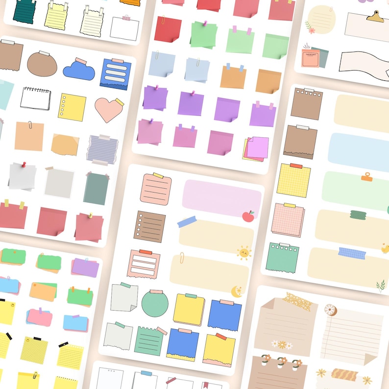 300+ Sticky Notes Digital Stickers for Goodnotes PNG | Pre-cropped ...