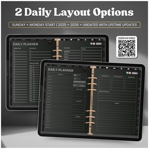 Dark Mode All-in-one Digital Planner 2024, 2025, 2026, Undated Digital ...