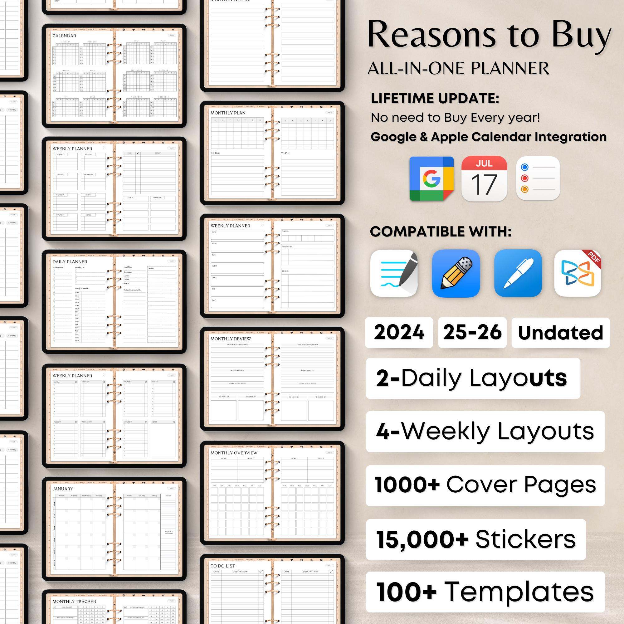 Boho All-in-one Digital Planner 2024, 2025, Digital Planner, Weekly ...