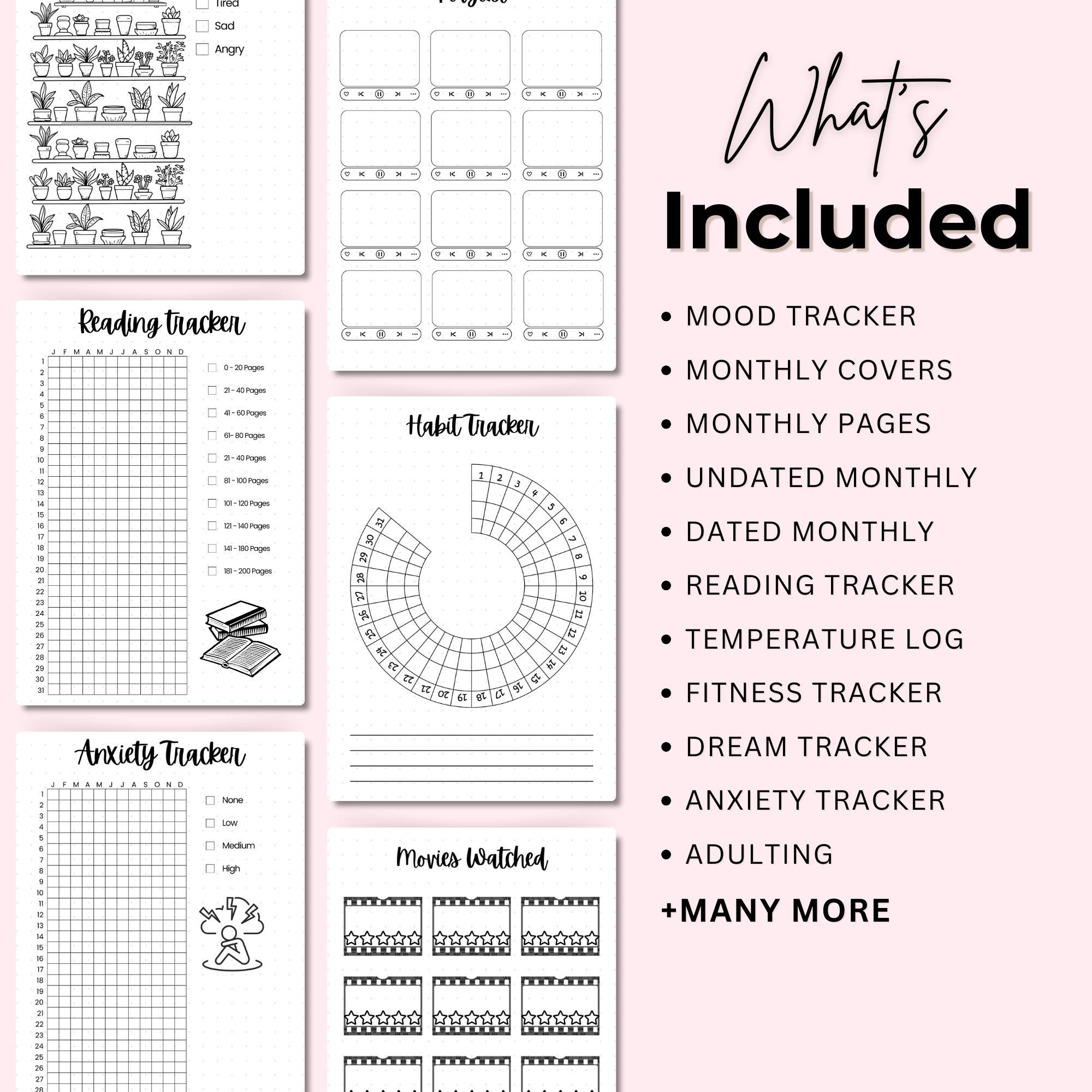 2025 Mega Bullet Journal Bundle: 350+ Printable Pages With Habit ...
