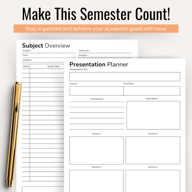 Printable Planner, Printable Student Planner Bundle, Study Planner ...