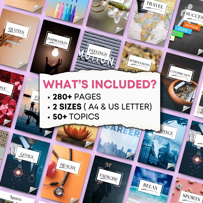 Ultimate Vision Board Kit Bundle 2024 Vision Board Printable Law Of