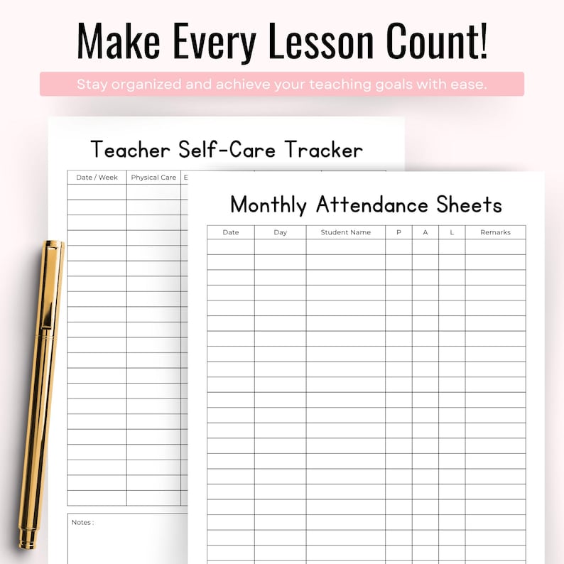 Teacher Planner Printable and Digital | Undated Teaching Binder, Lesson ...