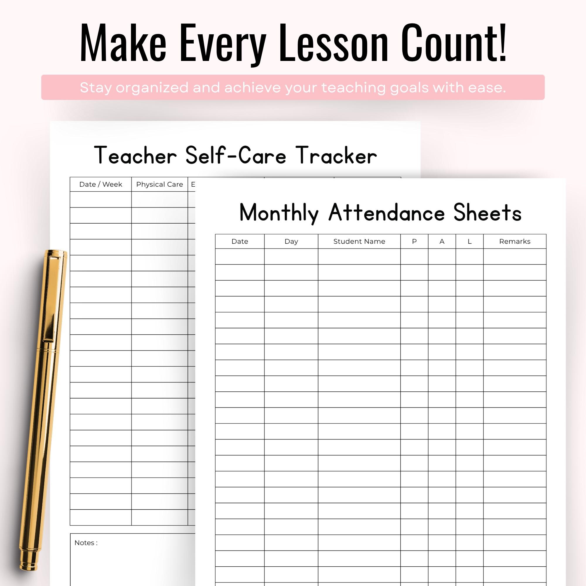 Teacher Planner Printable and Digital | Undated Teaching Binder, Lesson ...