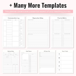 Teacher Planner Printable and Digital | Undated Teaching Binder, Lesson ...