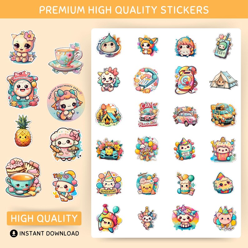 1000+ Everyday Life Digital Stickers, Daily Planner Stickers, iPad ...