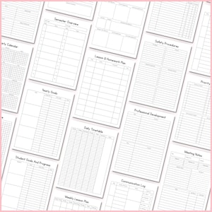 Teacher Planner Printable and Digital | Undated Teaching Binder, Lesson ...