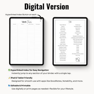 Language Learning Planner, Digital Vocabulary Workbook, iPad Goodnotes ...
