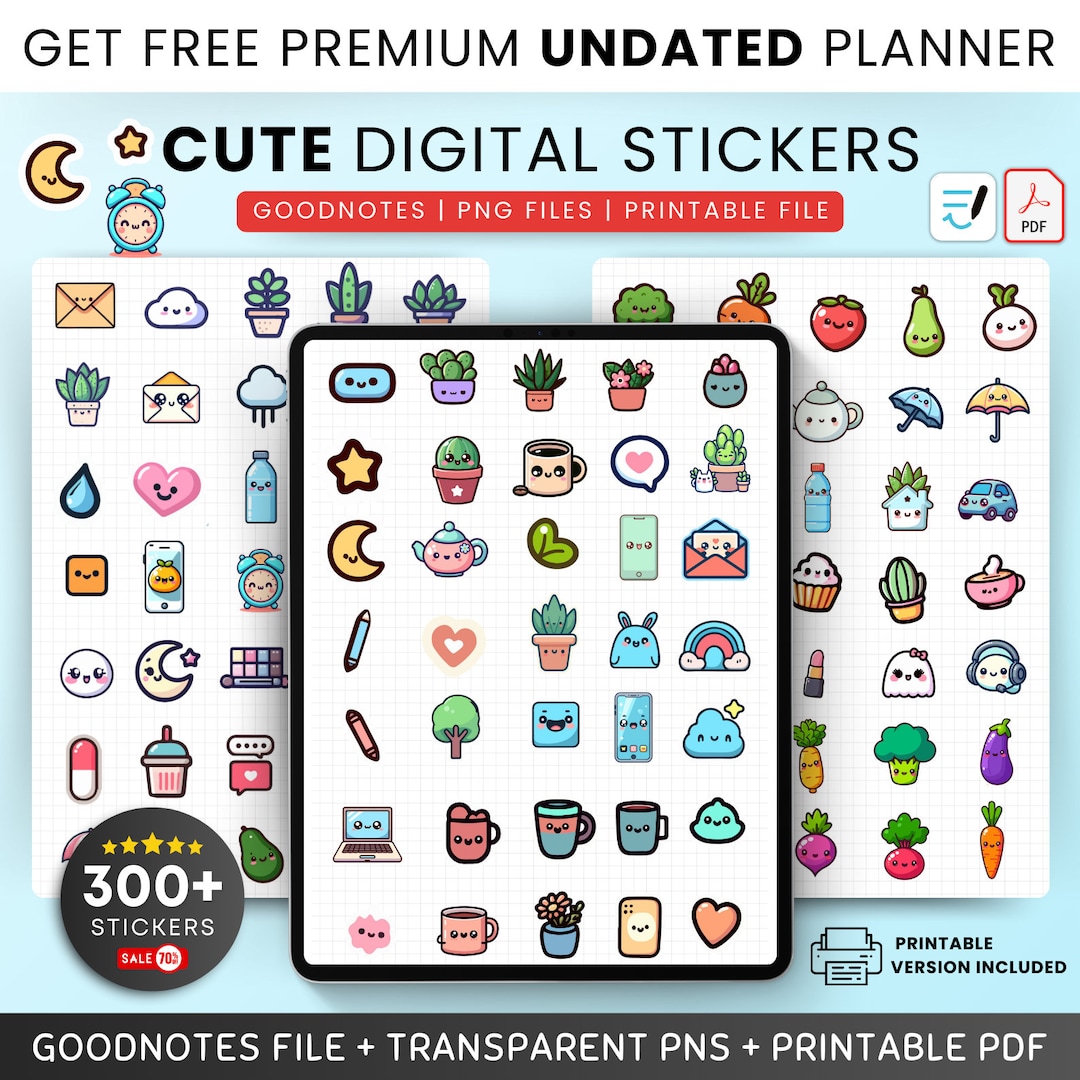Cute Everyday Life Digital Stickers, Daily Planner Stickers, iPad ...