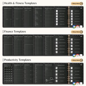 Dark Mode All-in-one Digital Planner 2024, 2025, 2026, Undated Digital ...