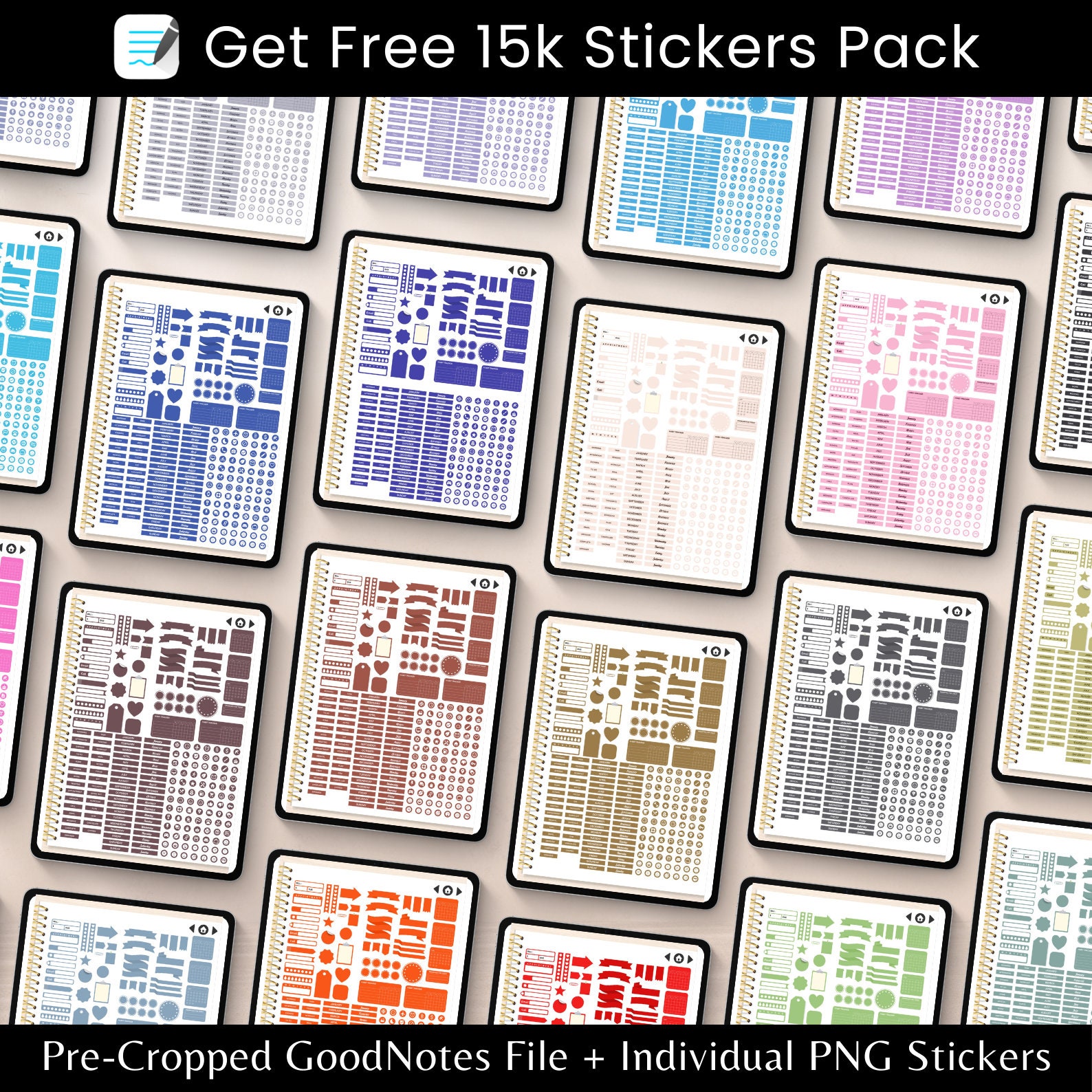 Portrait Digital Notebook | Goodnotes Notebook, iPad Notebook, Student ...