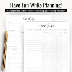 Language Learning Planner, Digital Vocabulary Workbook, iPad Goodnotes ...