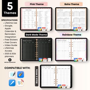 All-in-one Digital Planner 2024, 2025, 2026, Undated Digital Planner ...