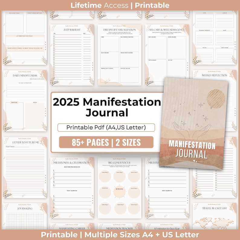2025 Manifestation Journal Printable | Law of Attraction, Vision Board ...