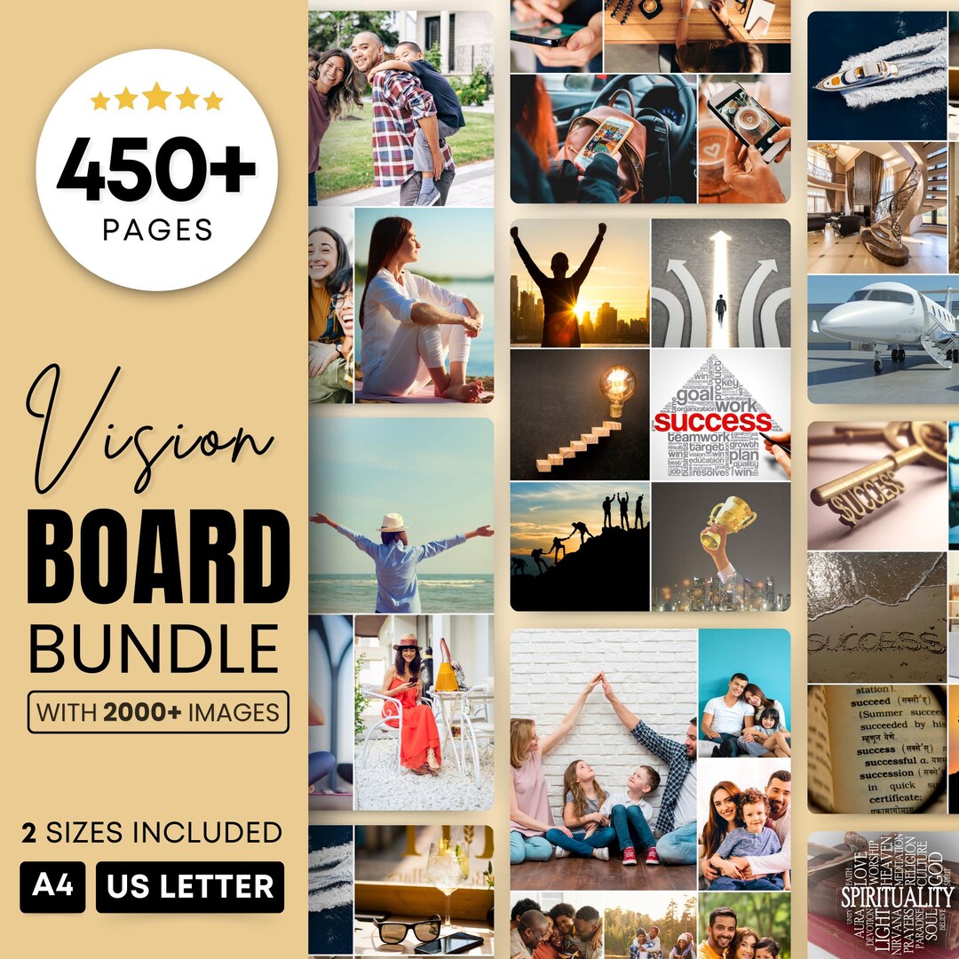 2025 Vision Board Kit Printable | Digital Vision Board With ...