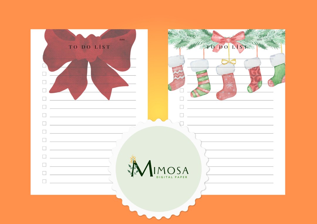 Lista de tareas imprimibles de Navidad, Descarga digital, Papel de ...