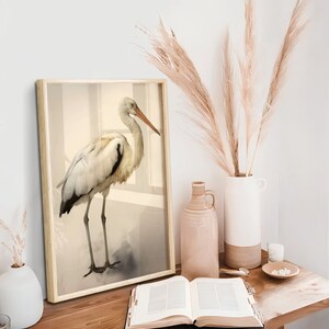 Printable Stork Bird Living Room Decor Digital Download Bird Printables ...