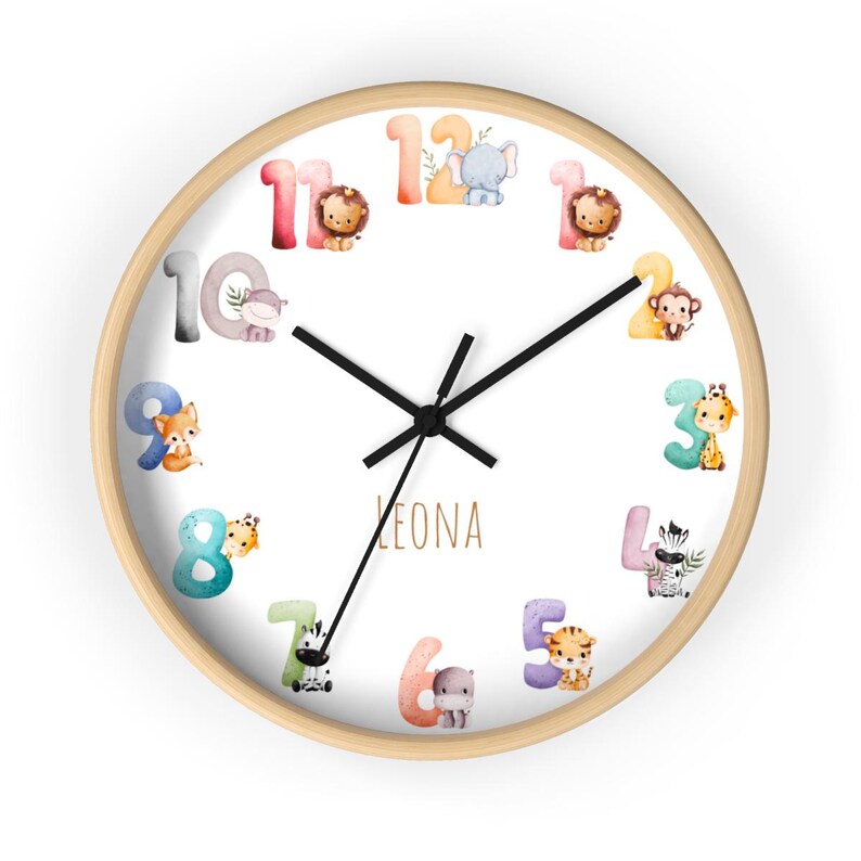 Safari Room Decor Jungle Bedroom Kids Wall Clock Personalised Clock ...