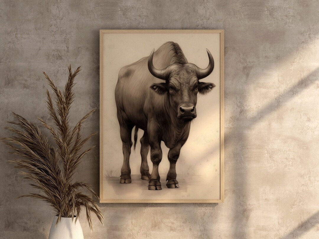 Water Buffalo Printable Wallart for Living Room Wildlife Animal Wallart ...