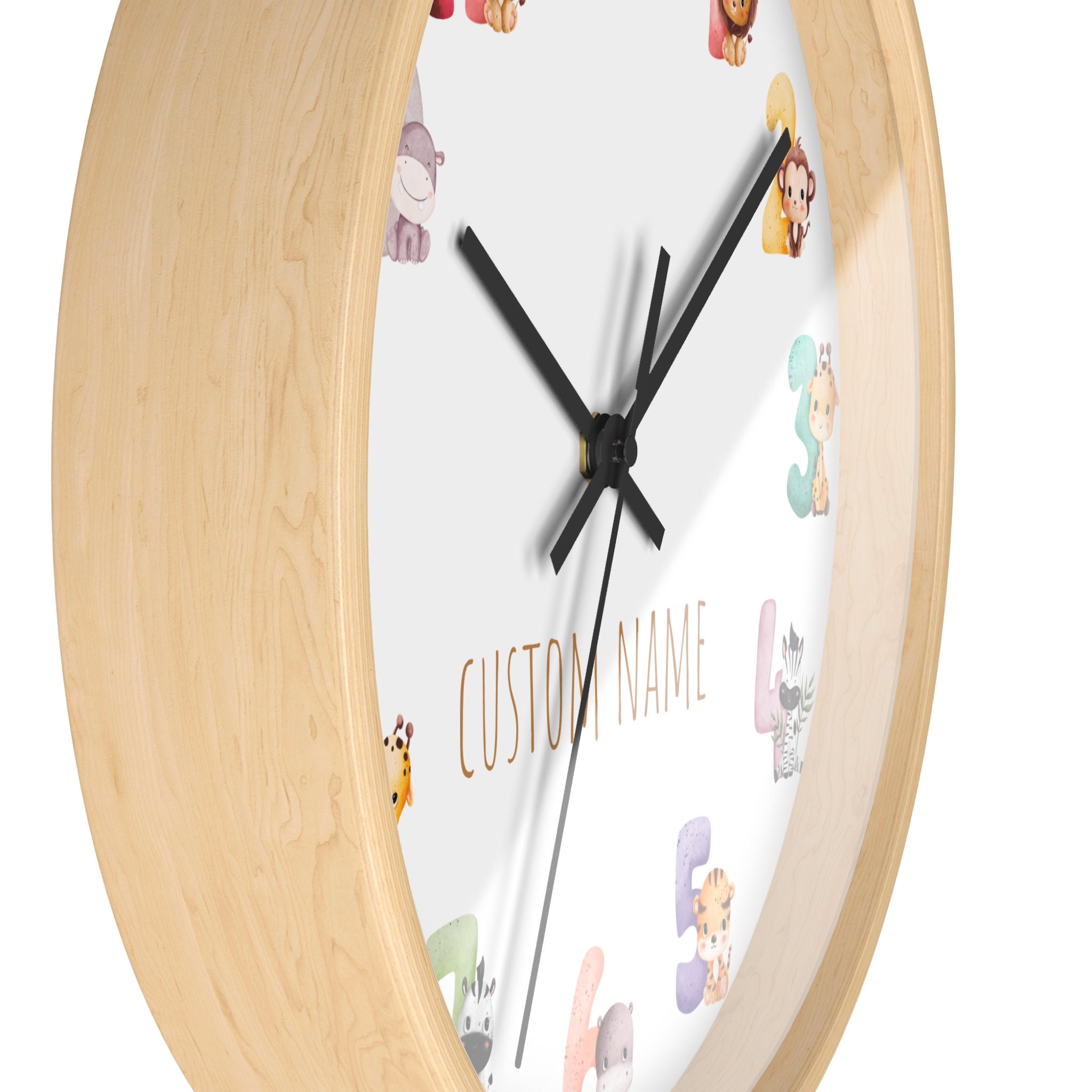Safari Room Decor Jungle Bedroom Kids Wall Clock Personalised Clock ...
