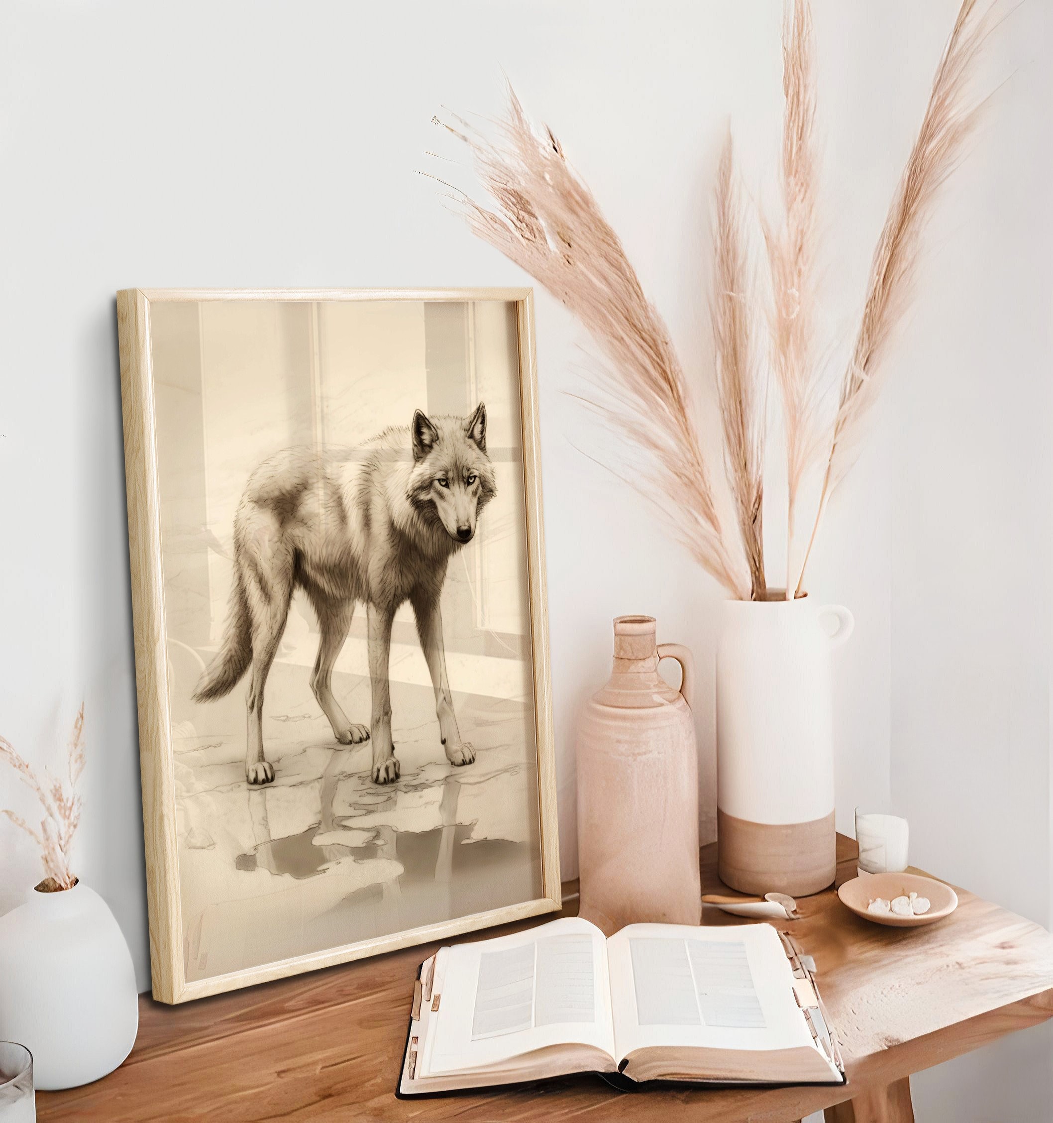 Arctic Wolf Digital Art Animal Print Wolf Poster Watercolor - Etsy